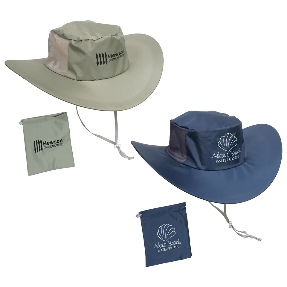 Promotional Folding Cowboy Hat With Pouch Custom Polyester Foldable Hat ...