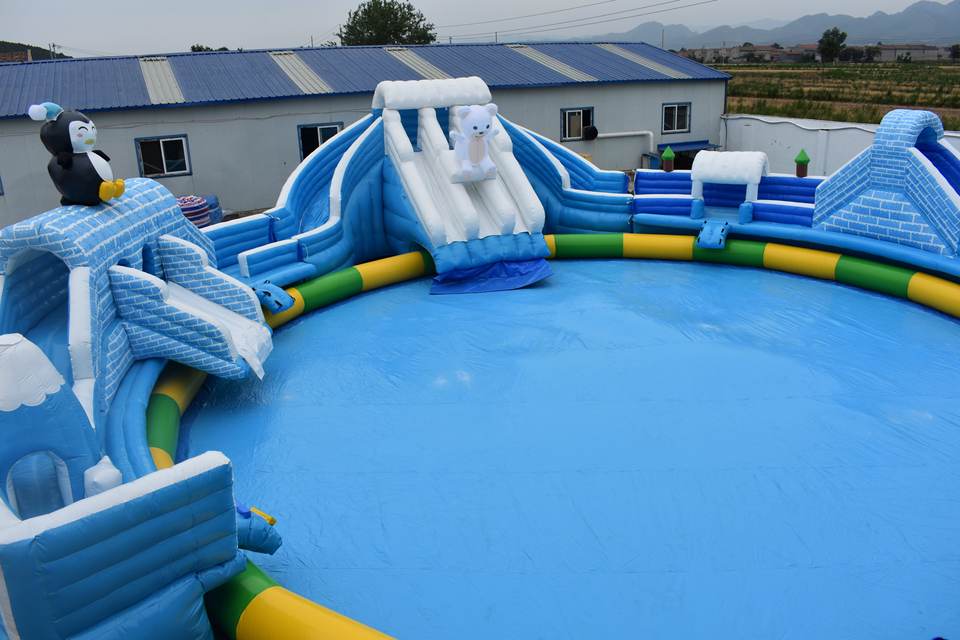 Popular Inflatable Floating Bouncy Castle Ice Snow World Design for ...