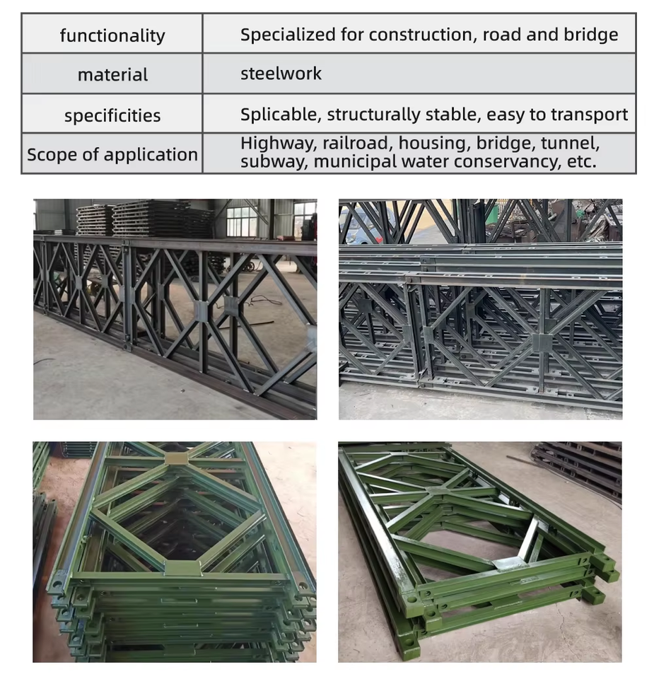Modular Steel Bailey Bridge Prefabricated for Emergency Roadway Use in ...
