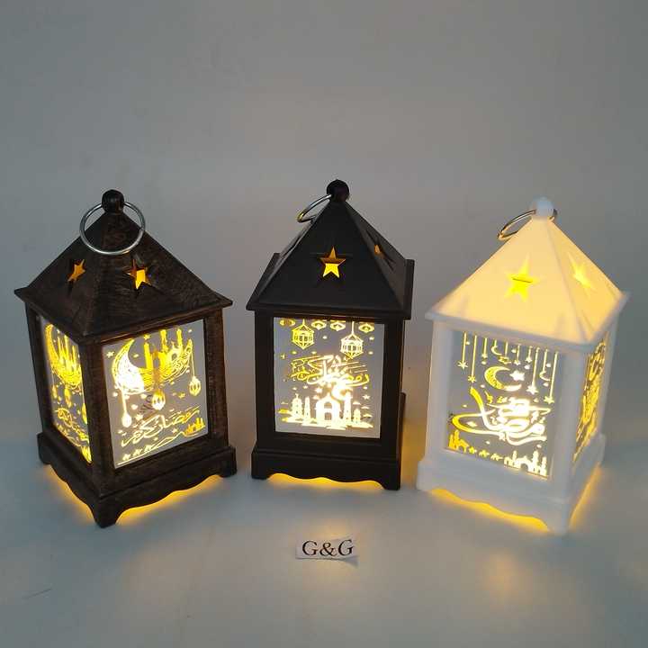LED Storm Lanterns - Decorative Light Plastic Hex Wind Lamps