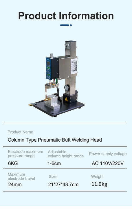 Butt Welding Column Pneumatic Welding Head 1-6cm With Energy Storage ...