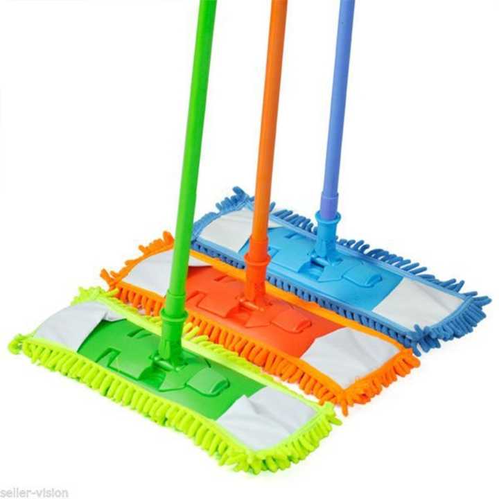 Chenille Flat Mop with Telescopic Handle - Efficient Cleaning