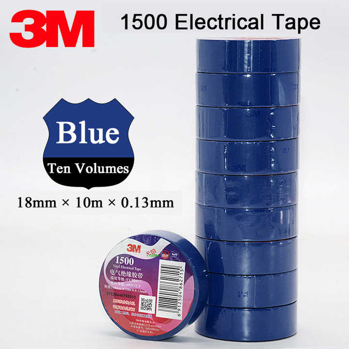 3M Temflex PVC Vinyl Electrical Insulating Tape, 18mm x 10m, Durable ...