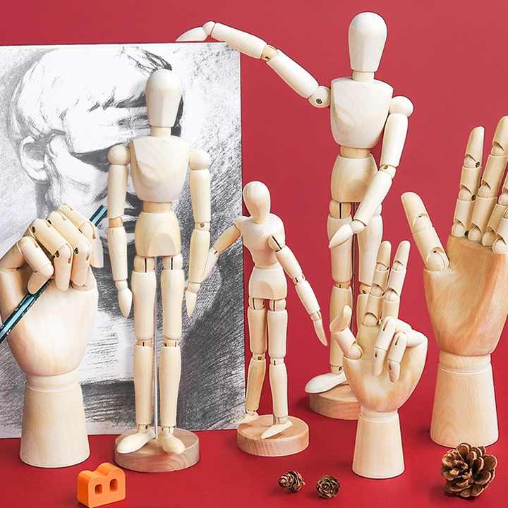 12inch Movable Anime-Inspired Wooden Figure Sketching Model with ...