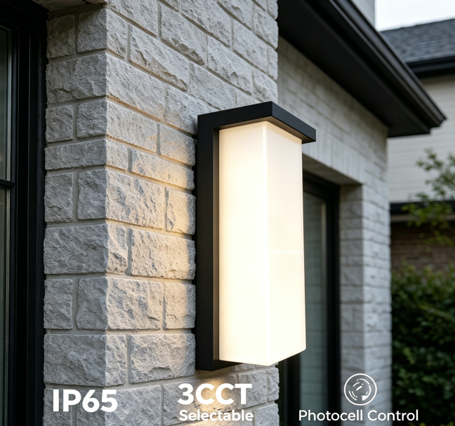 Weatherproof LED Wall Light, 18-22W, 3CCT + Photocell, ETL Listed for ...