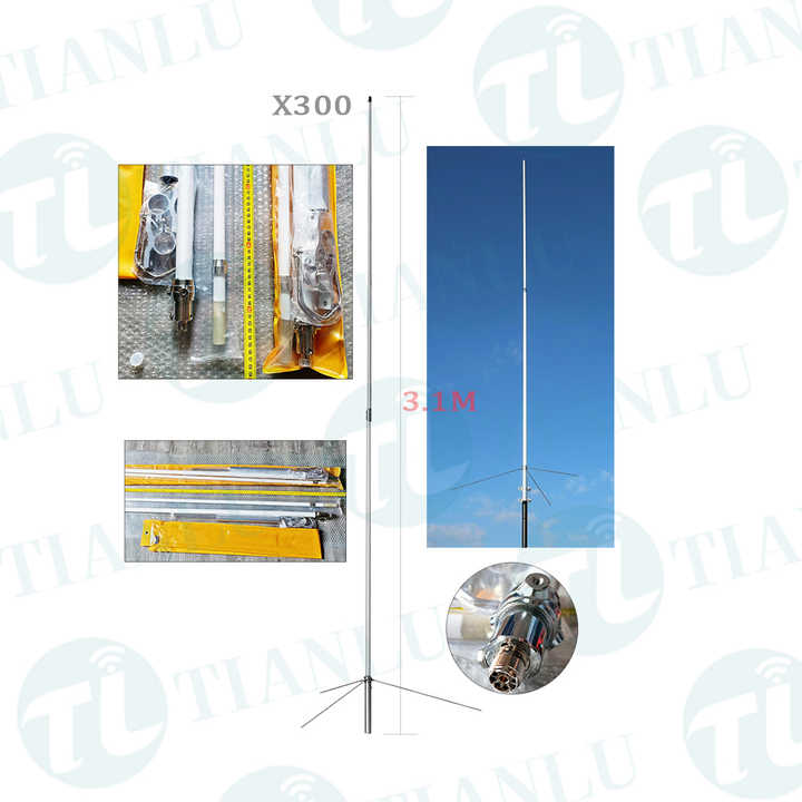 X300 Diamond 144-430mhz VHF/UHF Dual Band Antenna - 6.5/9.0dbi