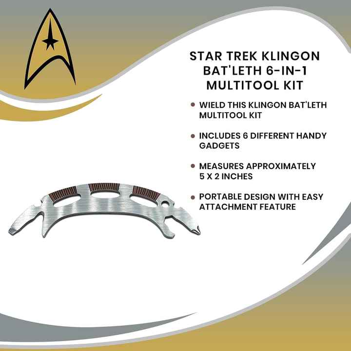 Star Trek Klingon Bat's Leth 6 in 1 Multitool Kit - Survival Tool Card