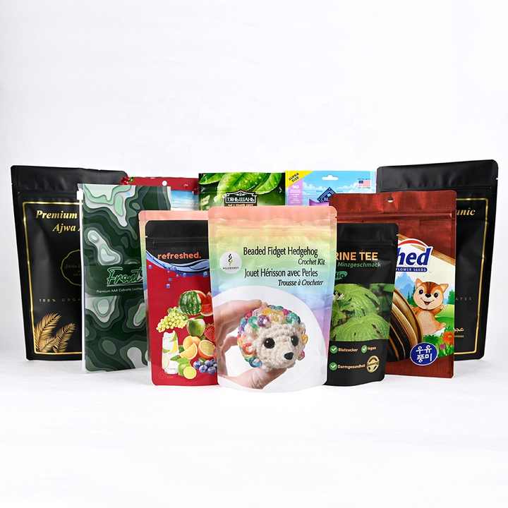 Custom Logo Printed Food Grade PE Plastic Packaging Bag Stand up Pouch ...