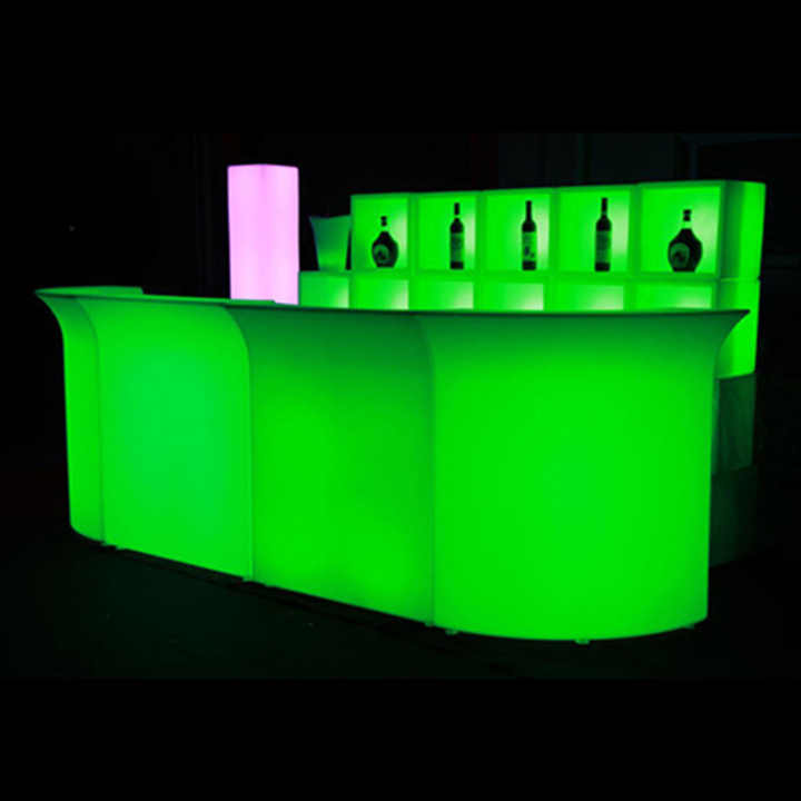 Led plastic portable bar counter furniture/straight led mobile bar ...