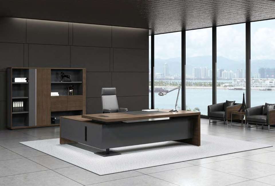 2200mm L Shape Modern Design Manager Table Executive E1 MFC Wooden ...