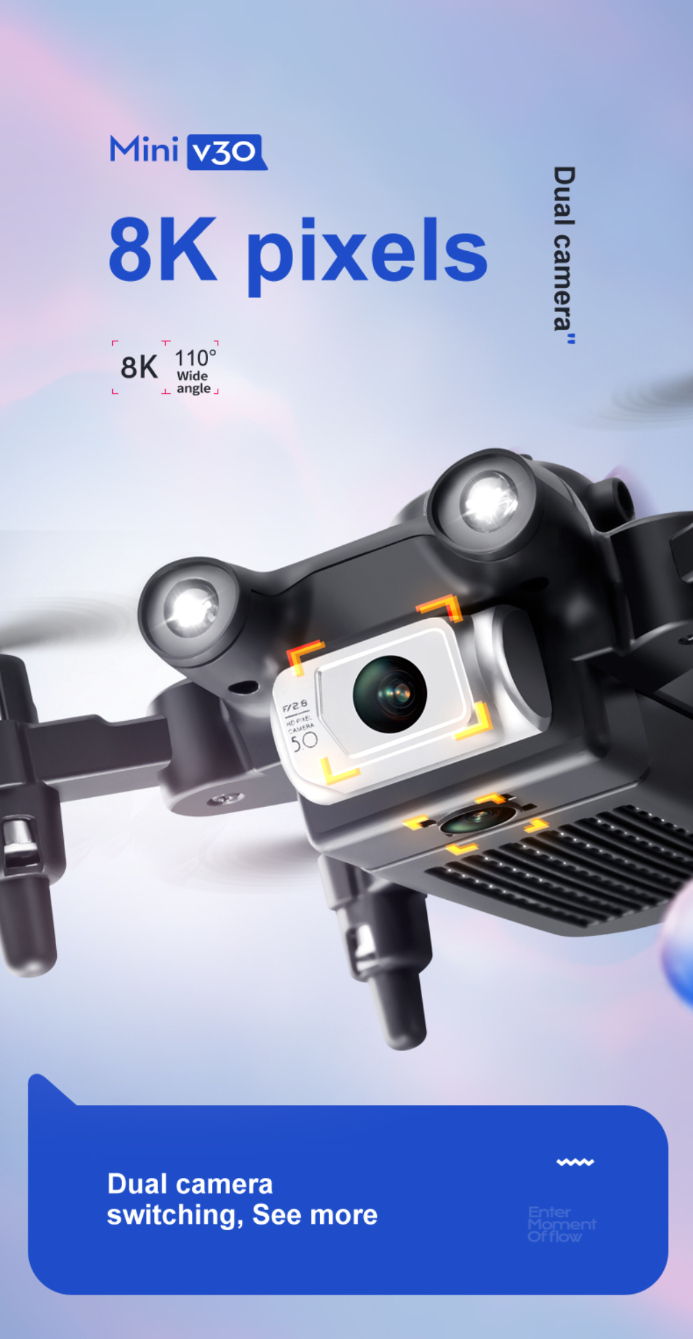 4DRC V30 Mini Drone - Foldable, Camera, and Obstacle Avoidance