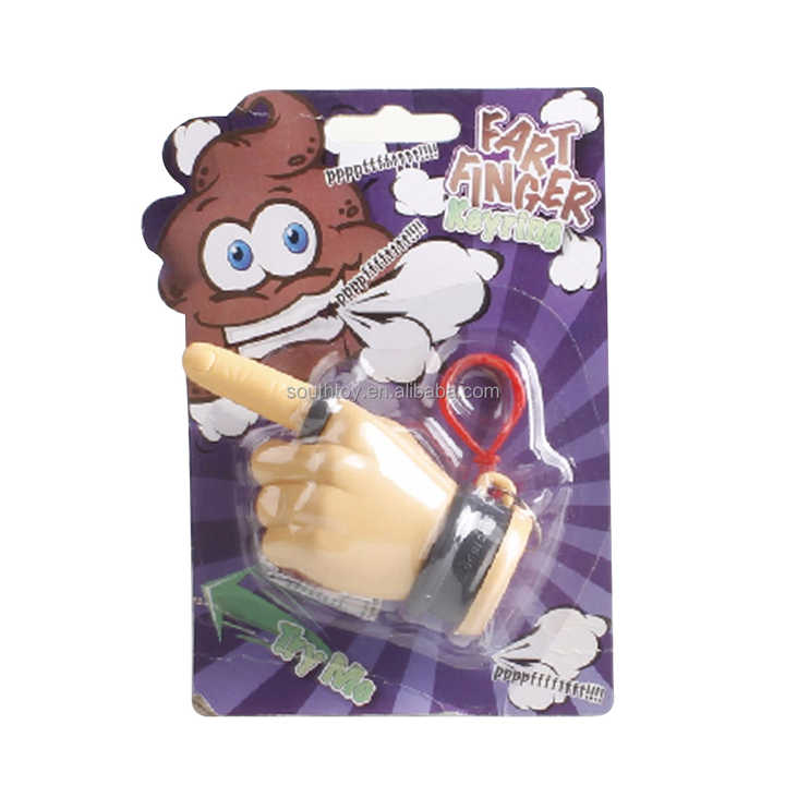 Hand Joke Electric Pull My Finger Fart Keychain Toy Prank