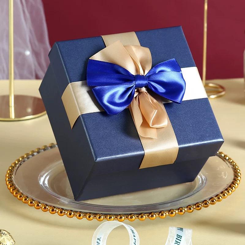 Custom Logo High-End Gift Box with Star Charm Rigid Two-Tone Square ...