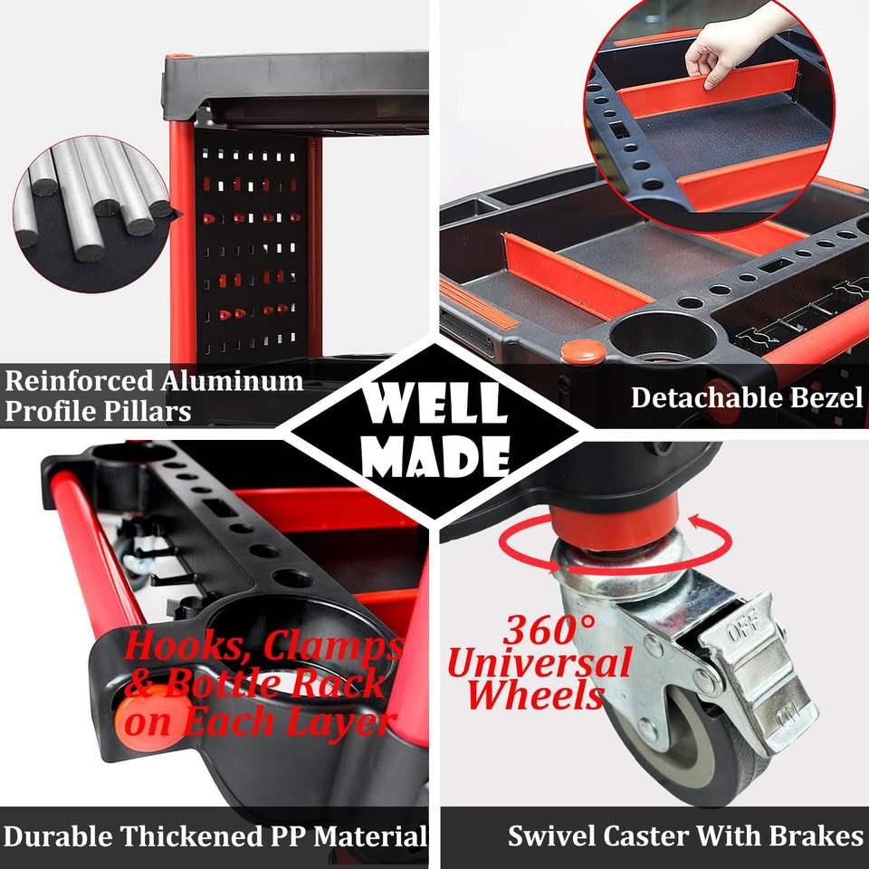 Car Detailing Cart - Ultimate Tool Organizer for Auto Detailing