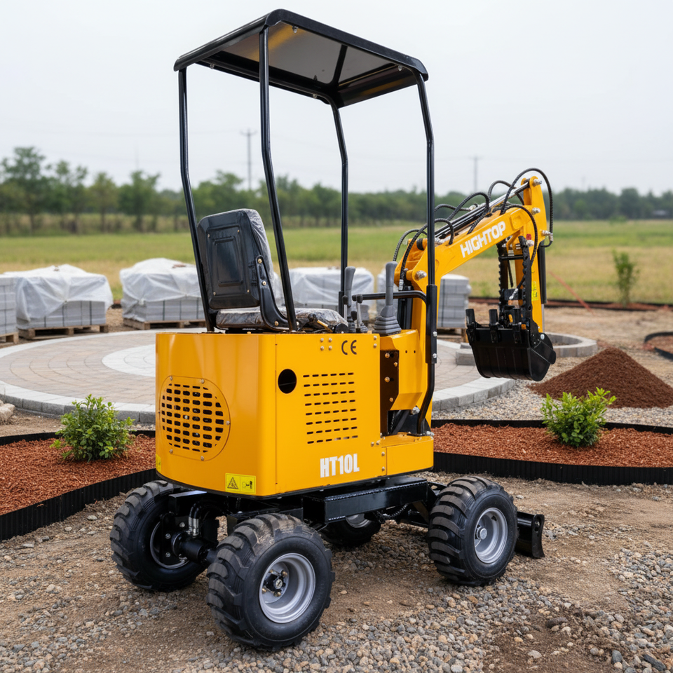 1 Ton Mini Wheel Excavator Hydraulic Small Wheeled Digger for ...