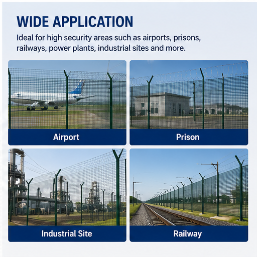 Custom Premium Welded Mesh 358 Security Fence with Rigid Structure for ...