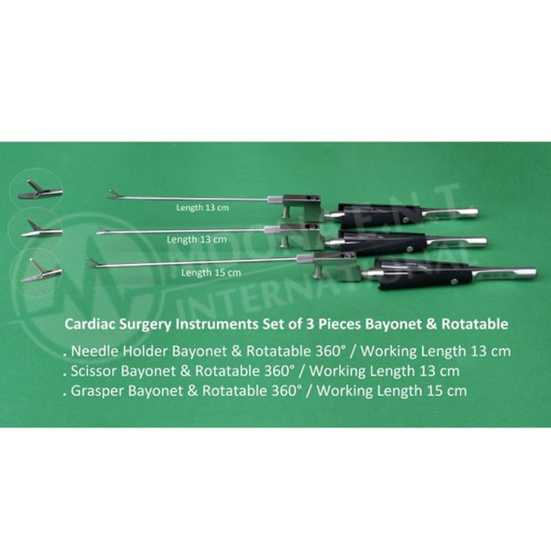 3 Pieces Bayonet Pattern Surgical Instrument Set with 360° Rotatable ...
