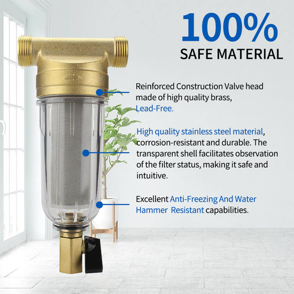 Washable Water Purification System - Brass Sediment Sand Pre-filter