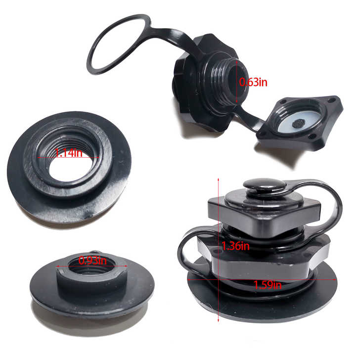 Black PVC Boston Valve Inflatable Boat Spiral Air Plugs Air Mattress ...
