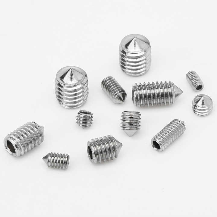 20pcs/Bag 304 Stainless Steel Hexagon Socket Set M2 to M12 Cone Point ...