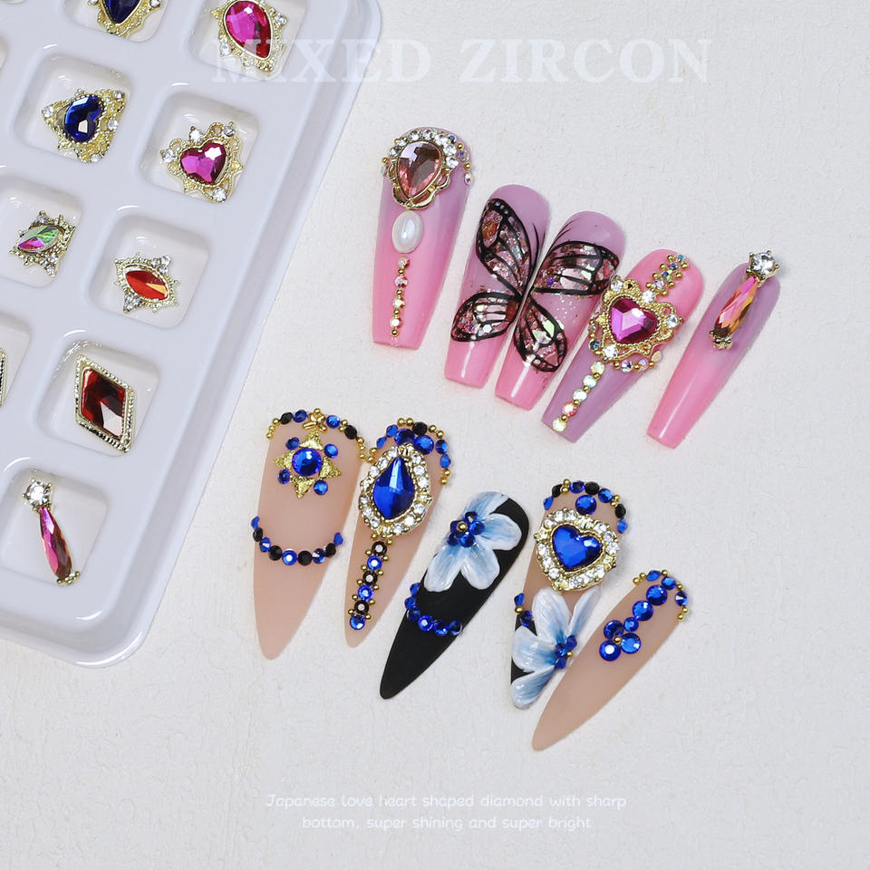love Diamond Crystal butterfly Shaped Diamond Rhinestone for Nail Art ...