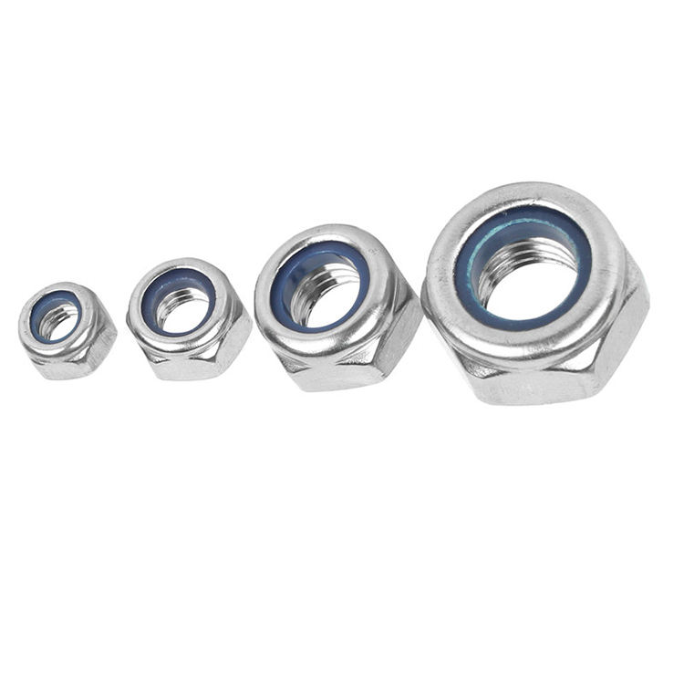 Din985 Hex Lock Nuts Metal Hexagon Nuts Carbon Steel White Zinc-plated ...