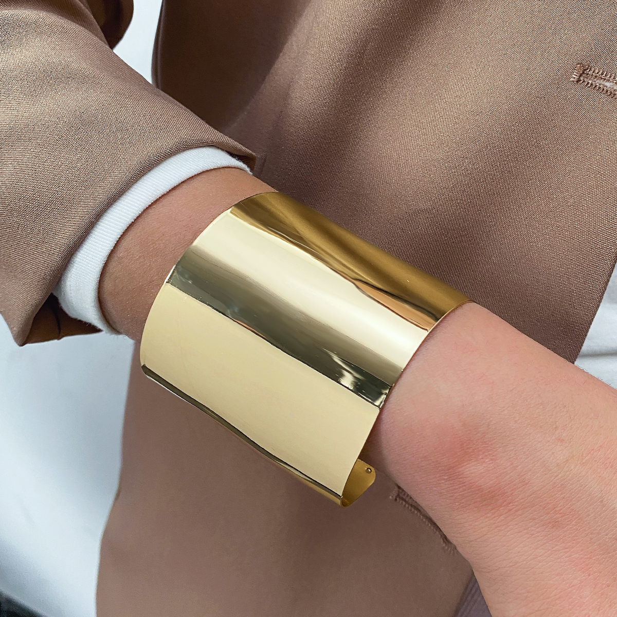 VKME Jewelry - Trendy Gold Color Punk Style Bangle Set