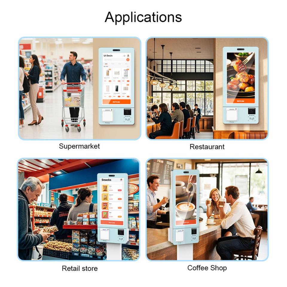 Android Touch Screen Indoor Restaurant Self Service Ordering Kiosk with ...