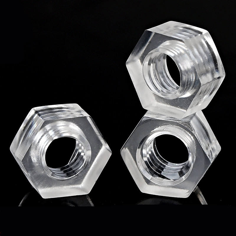 PC Transparent Nuts Plastic Hexagonal Nuts Acrylic Plastic Screw Caps ...