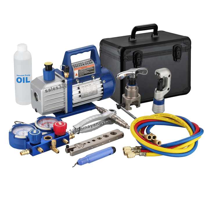 HVAC Refrigerant Vacuum Pump Tool Kit Set with Aluminium case for Car ...