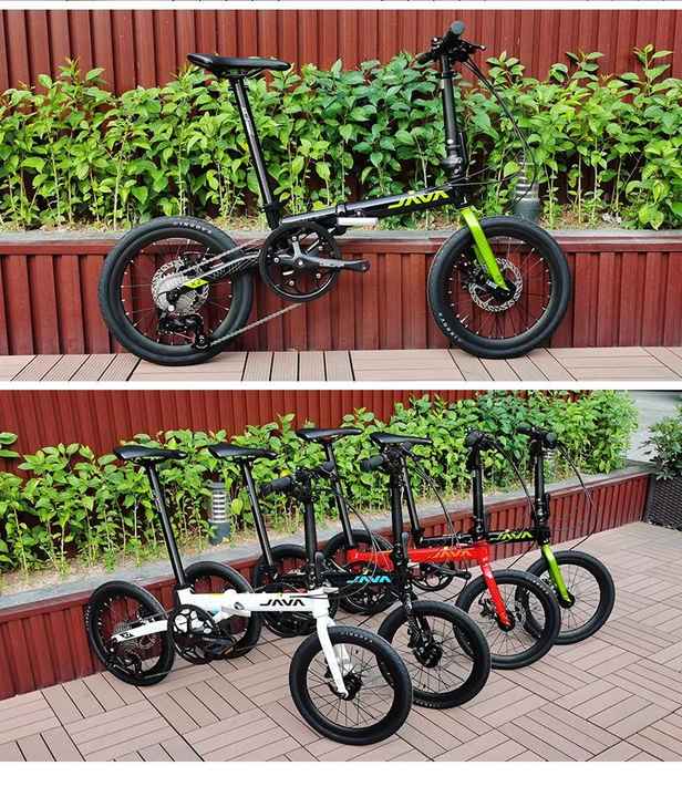 Java X2 Folding Bike with 20 Inch Wheels, 9 Speed Drivetrain, Rear Rack ...