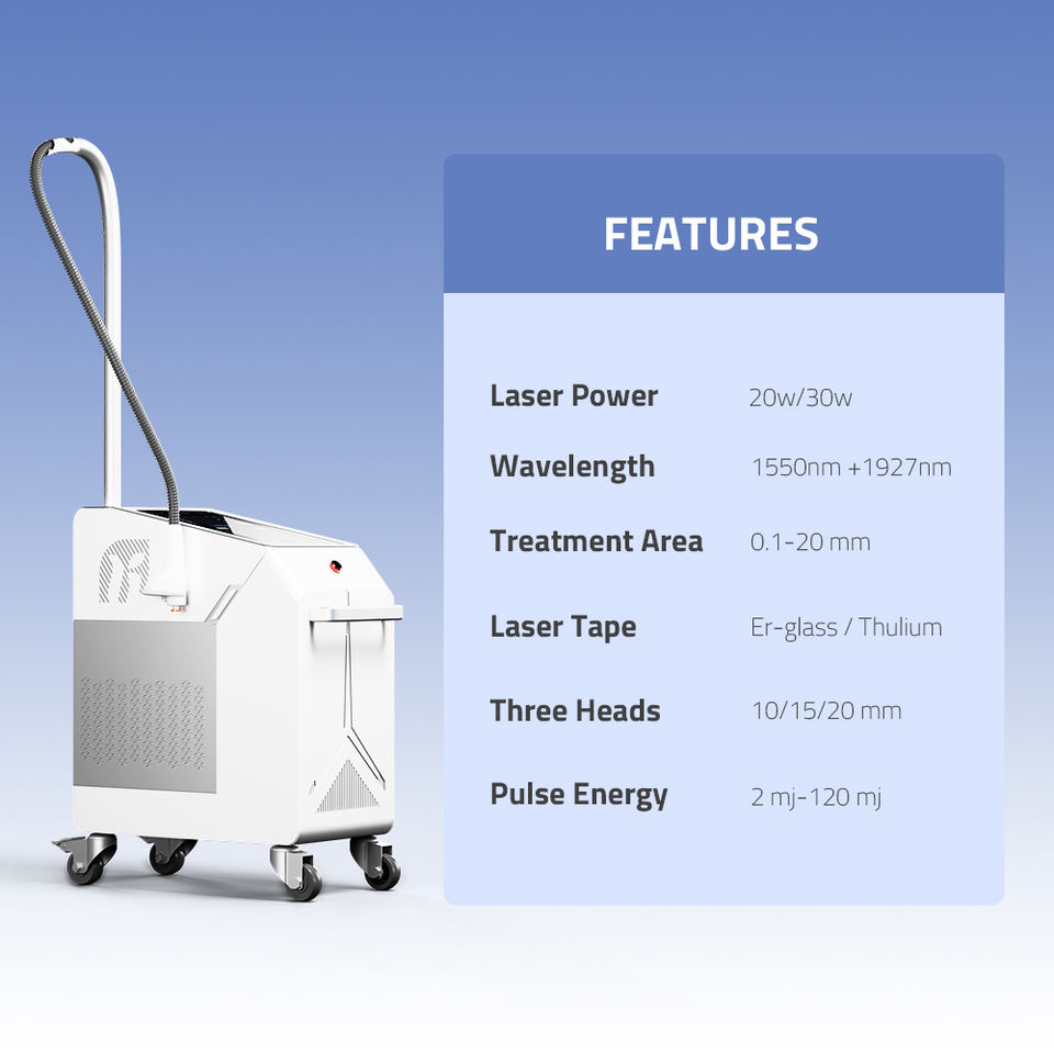 1550nm 1927nm 2 in 1 Fractional Fiber Laser Machine Erbium Thulium Non Ablative Micro Ablative ...