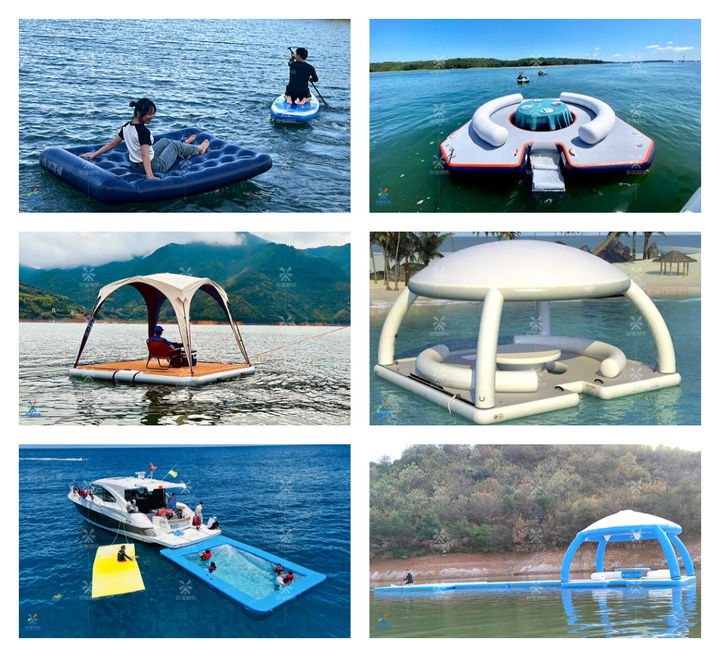New Design DWF Summer Water Inflatable Floating Island Dock