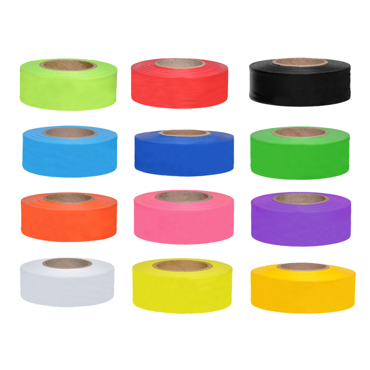 EONBON Fluorescent Flagging Tape,Non-Adhesive Plastic Ribbon Neon ...