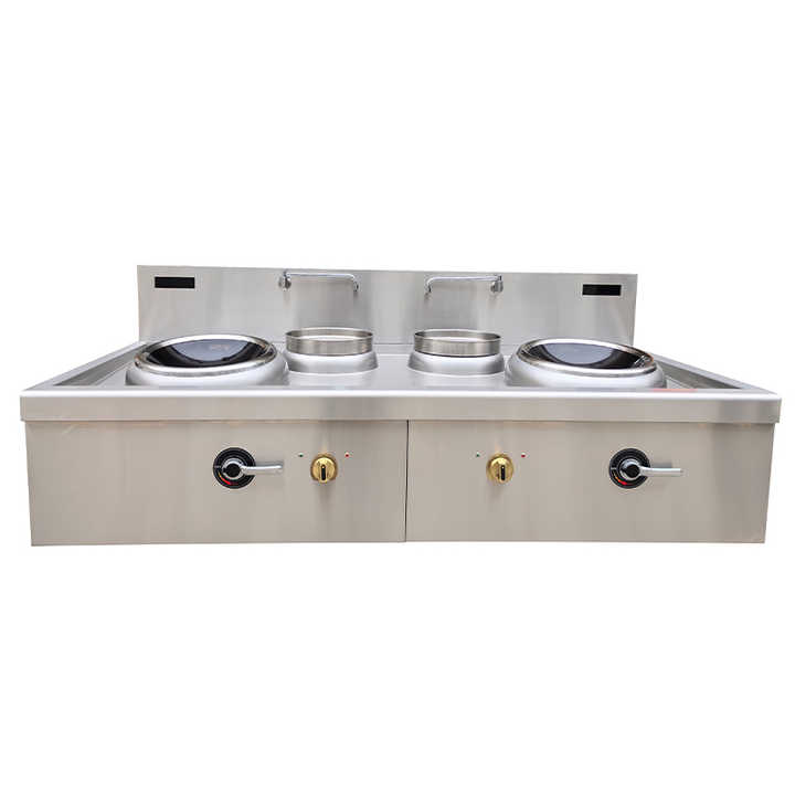 Electric Induction Double Burner Wok with Double Water Basin