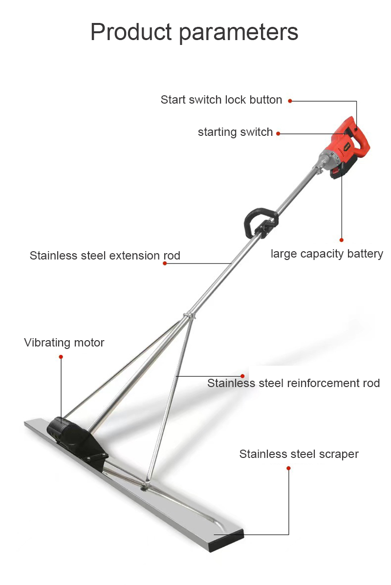 Lithium electric screed horizontal vibrator 1.2/1.5/1.8/2.0m scraper ...