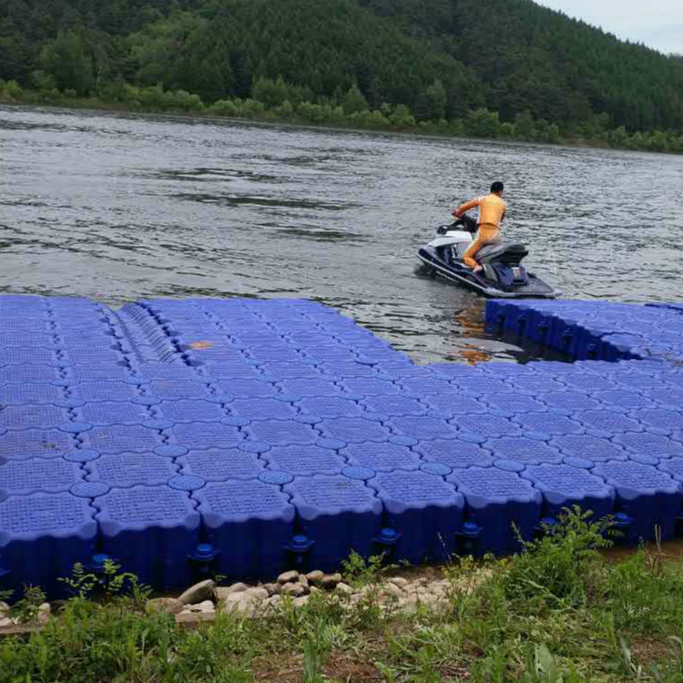 Blue Orange HDPE Plastic Modular Floating Dock Jet Ski Pontoon Bridge ...