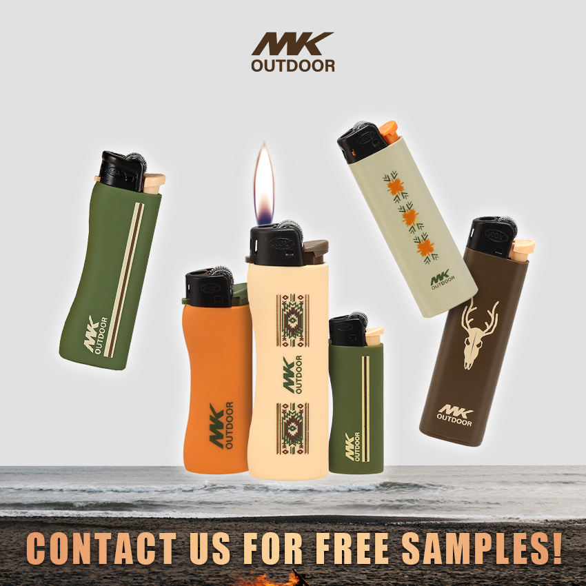 MK Custom Logo Lighter Candle Smoking Gas Flint Fire Classic Lighters ...