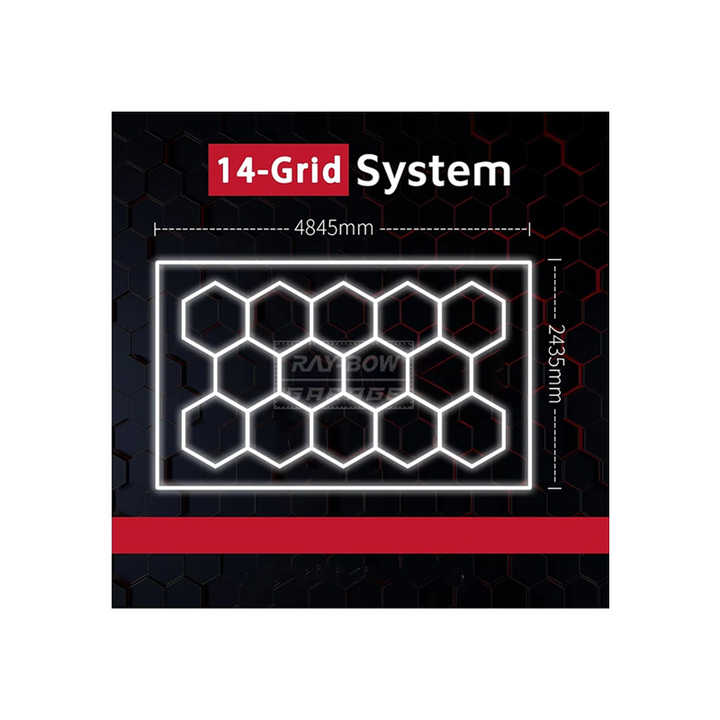 14-Grid LED Hexagon Garage Lighting System - Waterproof Hexagon Lights ...