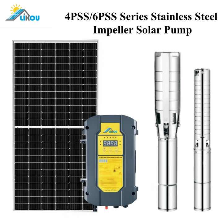LIKOU DC 1500W PSS Series Stainless Steel Impeller Solar Water Pump 192V High Pressure ...