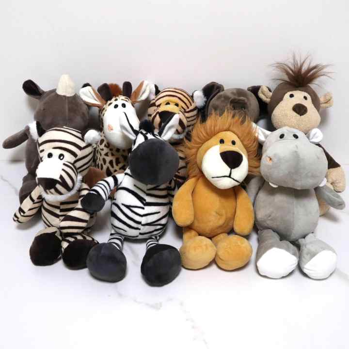 Forest Animals Zoo Safari Jungle Plush Toys Elephant Lion Giraffe ...