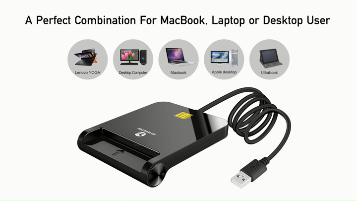 ZOWEETEK 2024 Portable Programmable USB 2.0 Smart IC ID ATM Debit Card ...