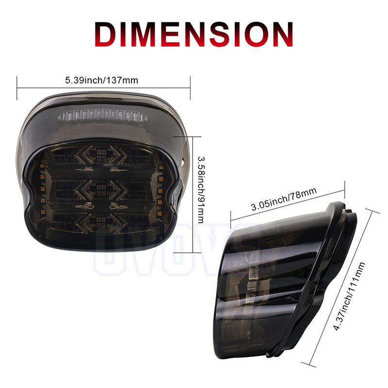 OVOVS Motorcycle LED Tail Light for Harley Road King Electra Glide ...