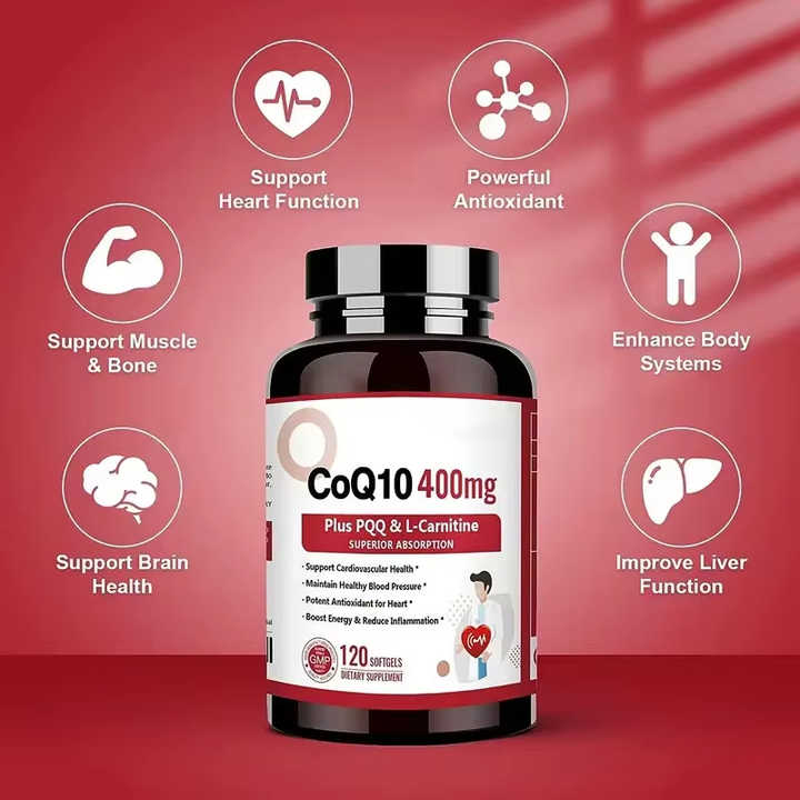 Private Label Factory Supply Coenzyme Q10 Softgels for Heart Health Energy Production CoQ10 ...