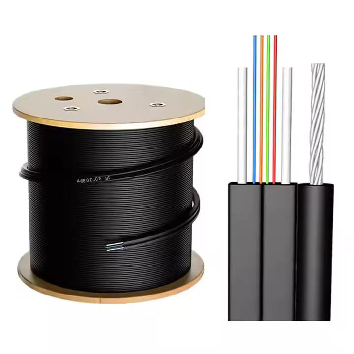 Fiber Optic Cable Indoor FTTH Drop Cable Round Design FRP reinforcement ...