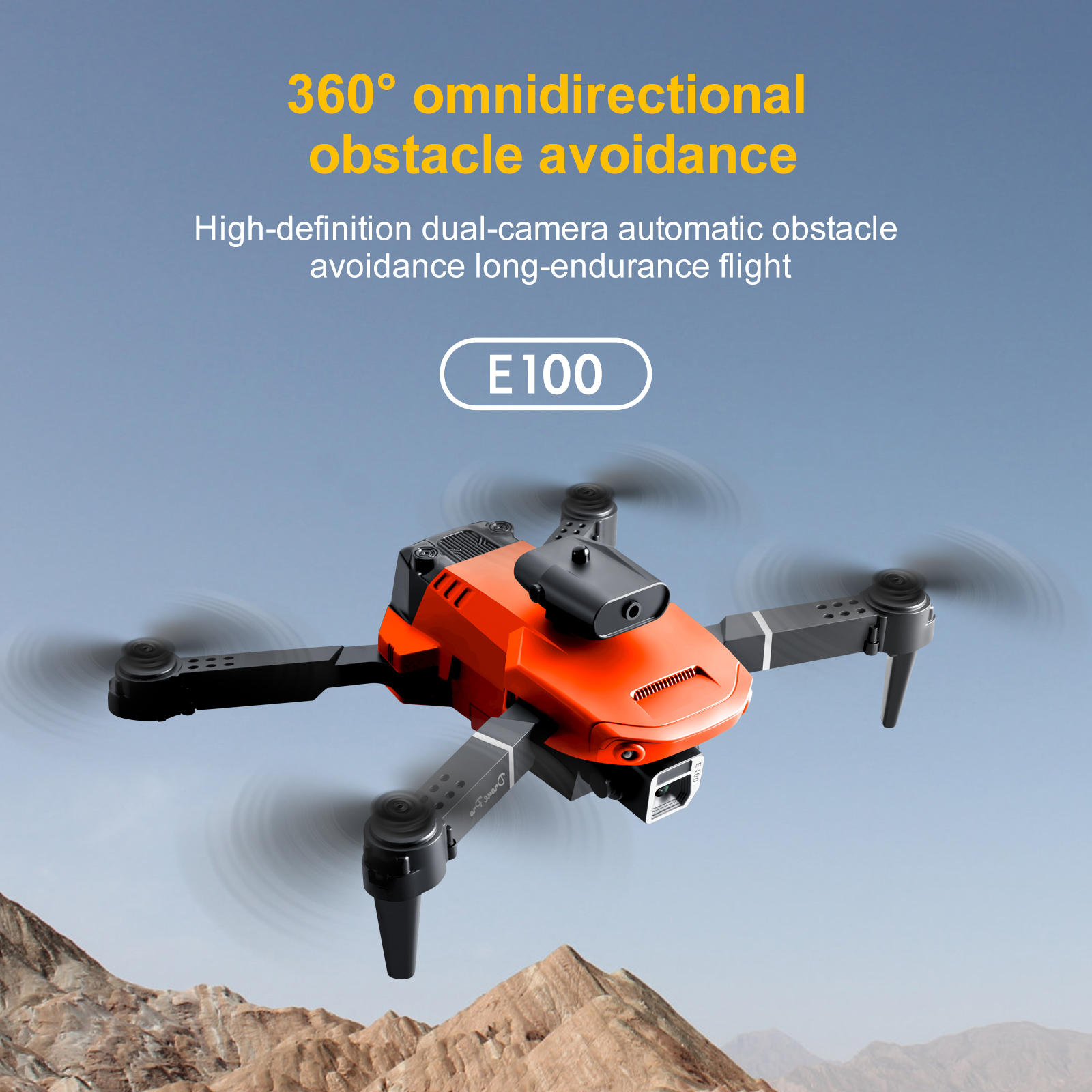 E100 Drone - 4K Dual HD Camera Optical Flow WiFi Quadcopter With Obsta ...