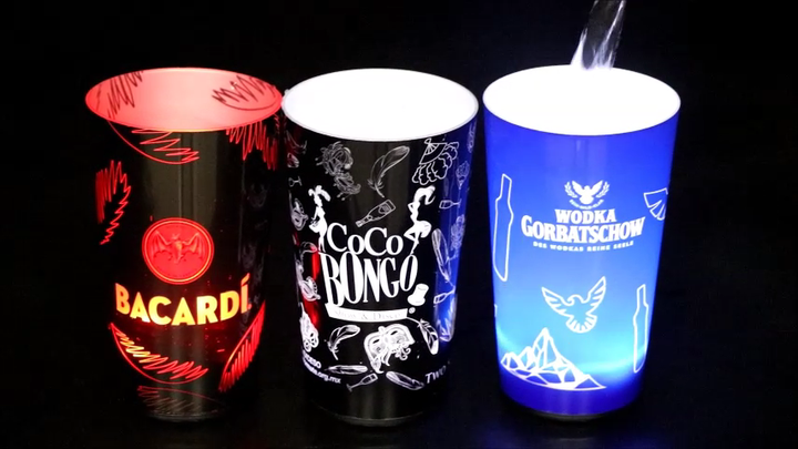 Luminous Automatic Light up Cup Plastic Wine Glass Bar LED Glowing Cup