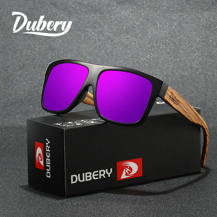 DUBERY Custom Polarized Vintage Sunglasses Men Wooden Fashion