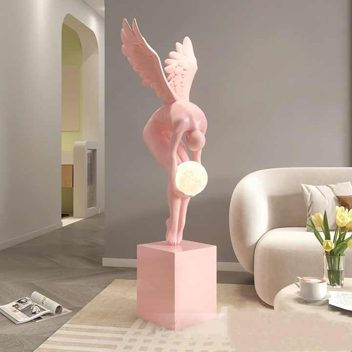 Modern Light Luxury Art Figures Floor Lamp - Decorative Resin Sculpture ...