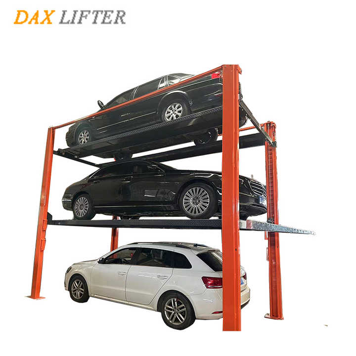 Four Post Double Car Lifts Auto Park Heavy Duty Two Cars Parking Lift ...